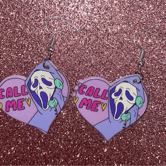Jewelry | Scream Ghostface Call Me Horror Film Pastel Sterling Silver ...
